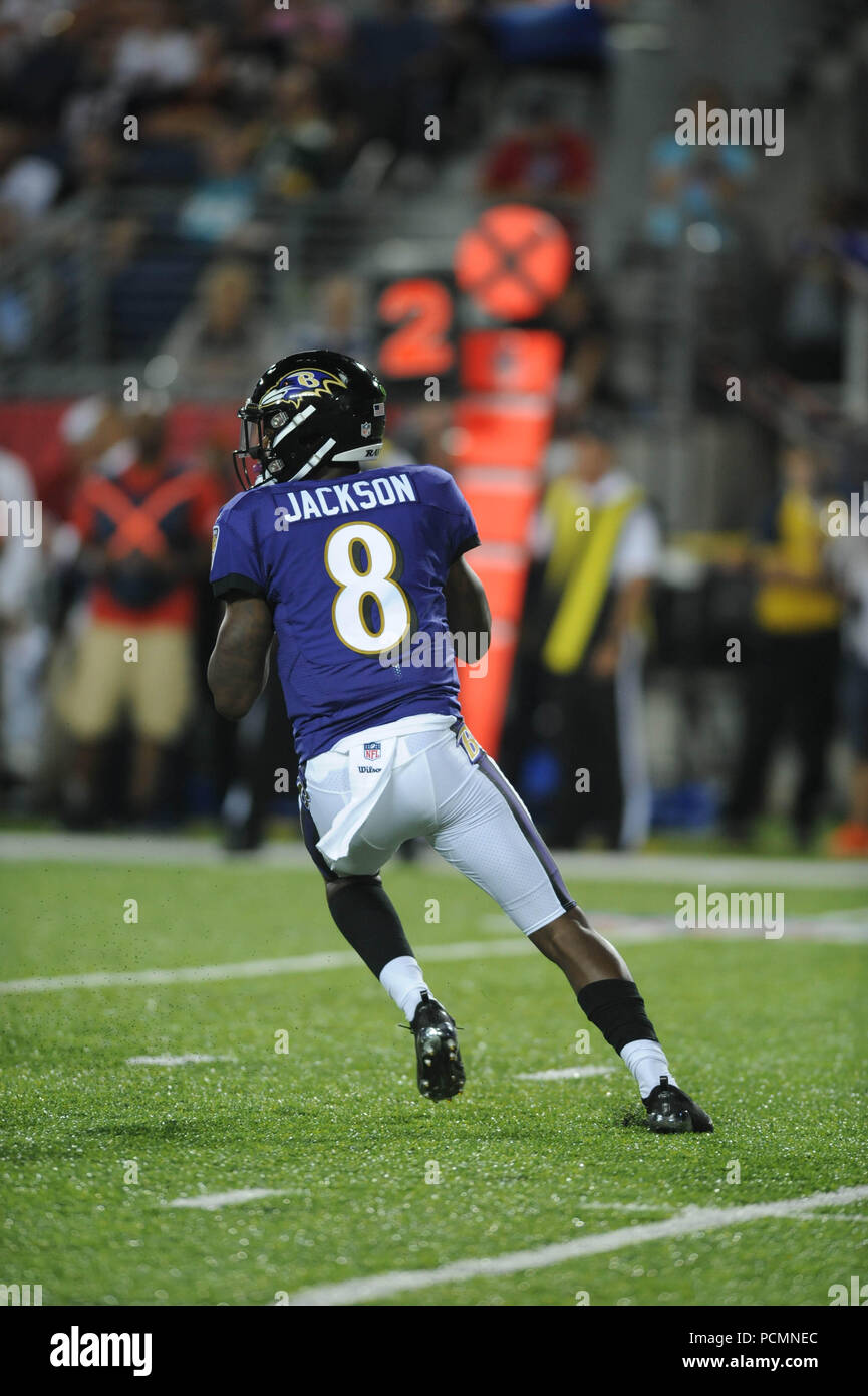 August 2nd, 2018: Ravens #8 Lamar Jackson during the Chicago Bears vs ...