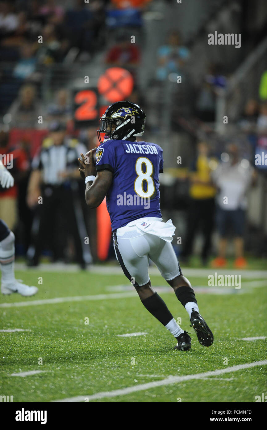 August 2nd, 2018: Ravens #8 Lamar Jackson during the Chicago Bears vs ...
