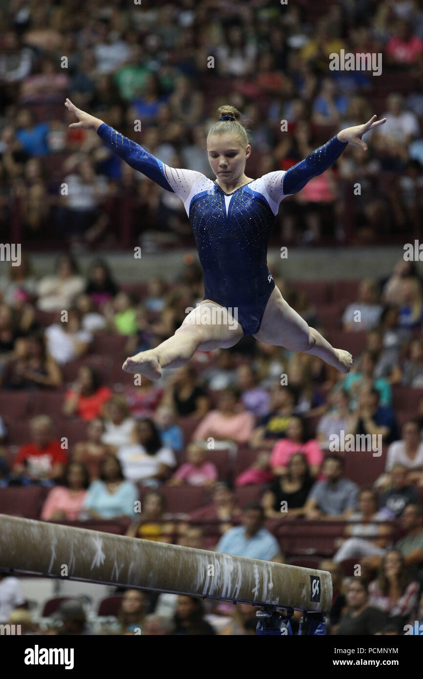 July 28, 2018: Gymnast Jade Carey competes during the 2018 GK U.S ...