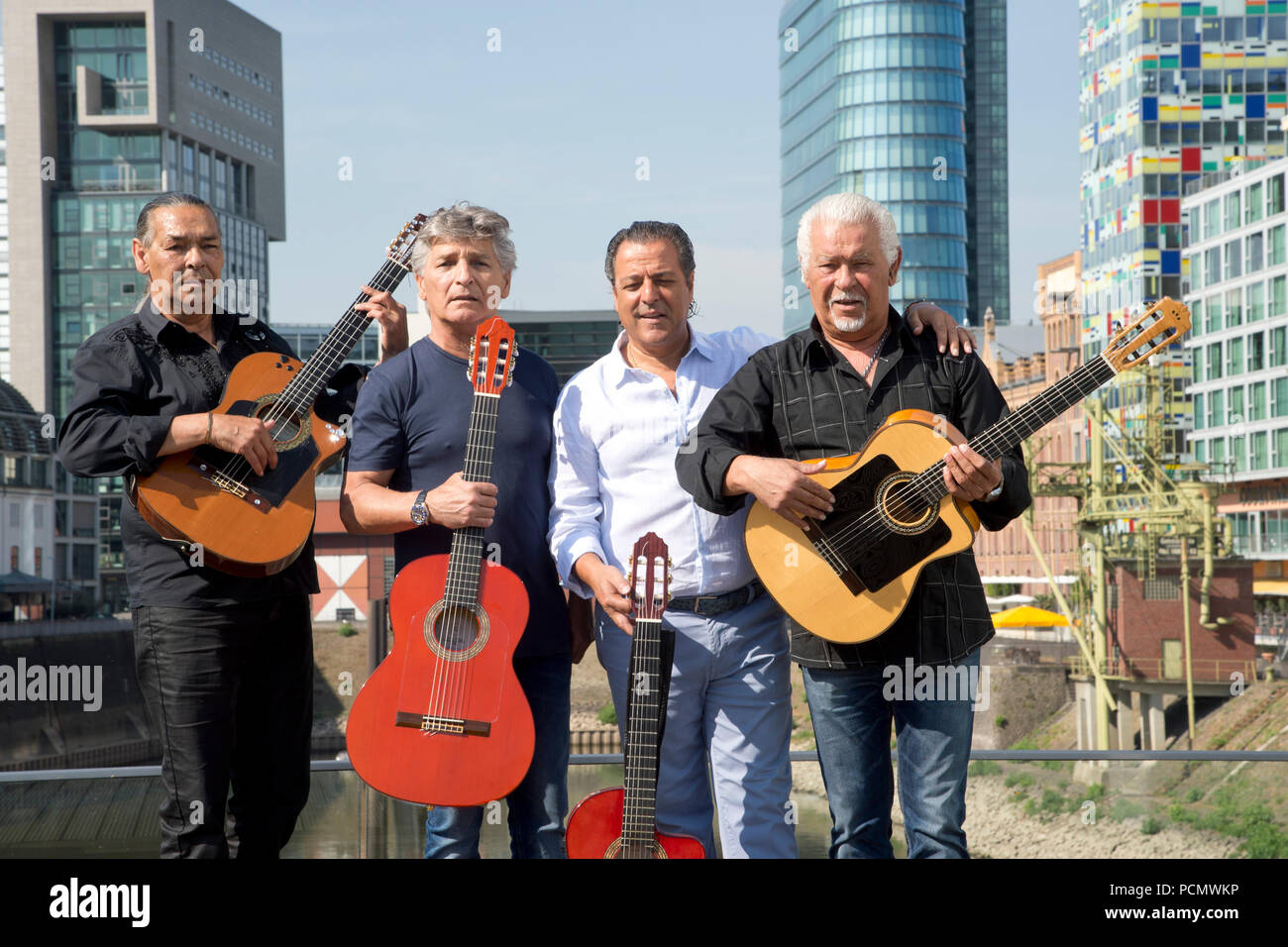 The GIPSY KINGS pose with their guitars for a photo shoot in the ...