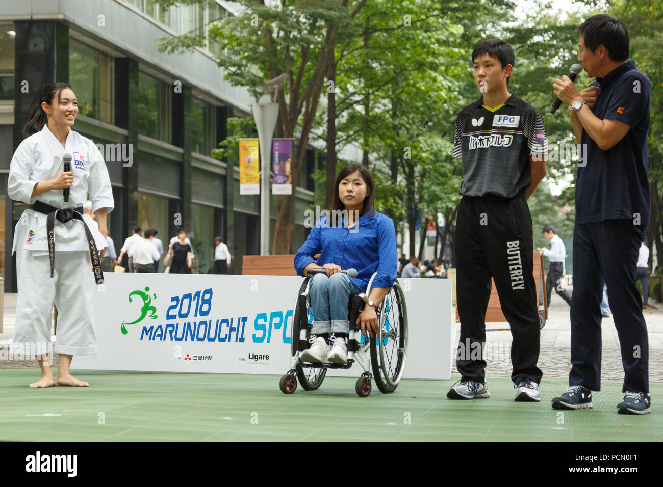 (L to R) Japanese Karate athlete Rika Usami, para-alpine skier Momoka ...