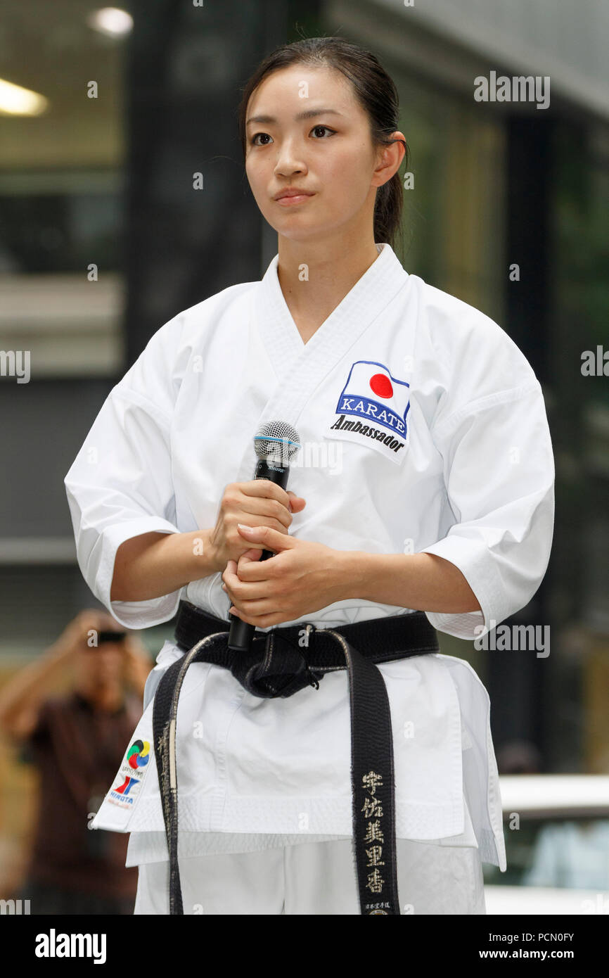 Japanese Karate athlete Rika Usami attends the opening ceremony for ...