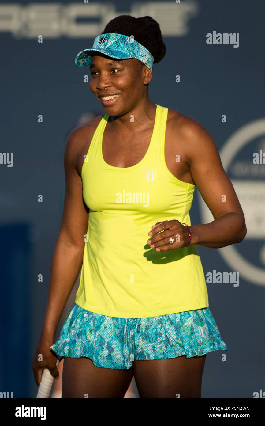 August 2, 2018: Venus Williams (USA ) defeated Heather Watson (GBR) 6-4 ...