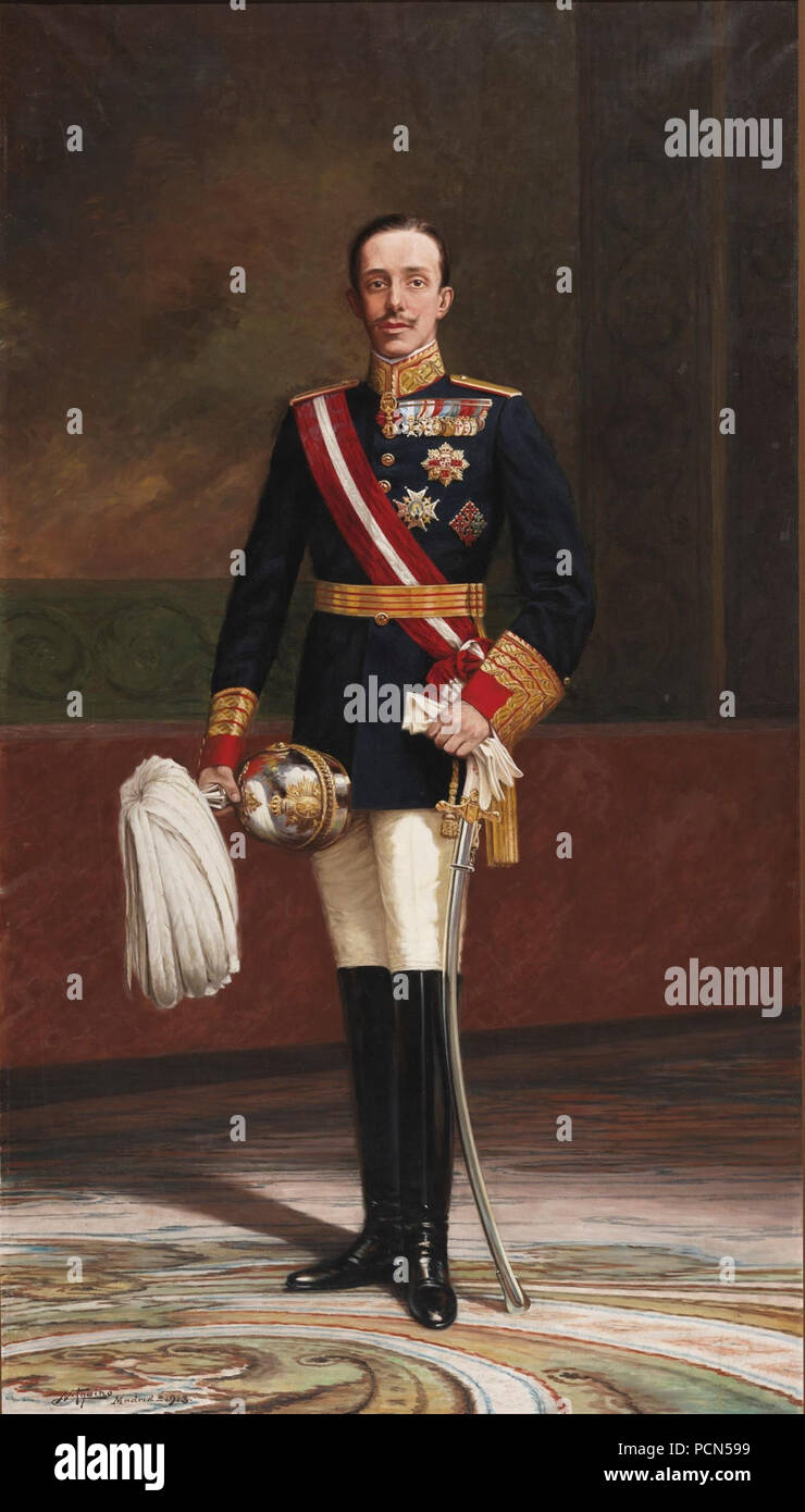 Alfonso XIII con uniforme de capitán general (Museo del Prado Stock ...