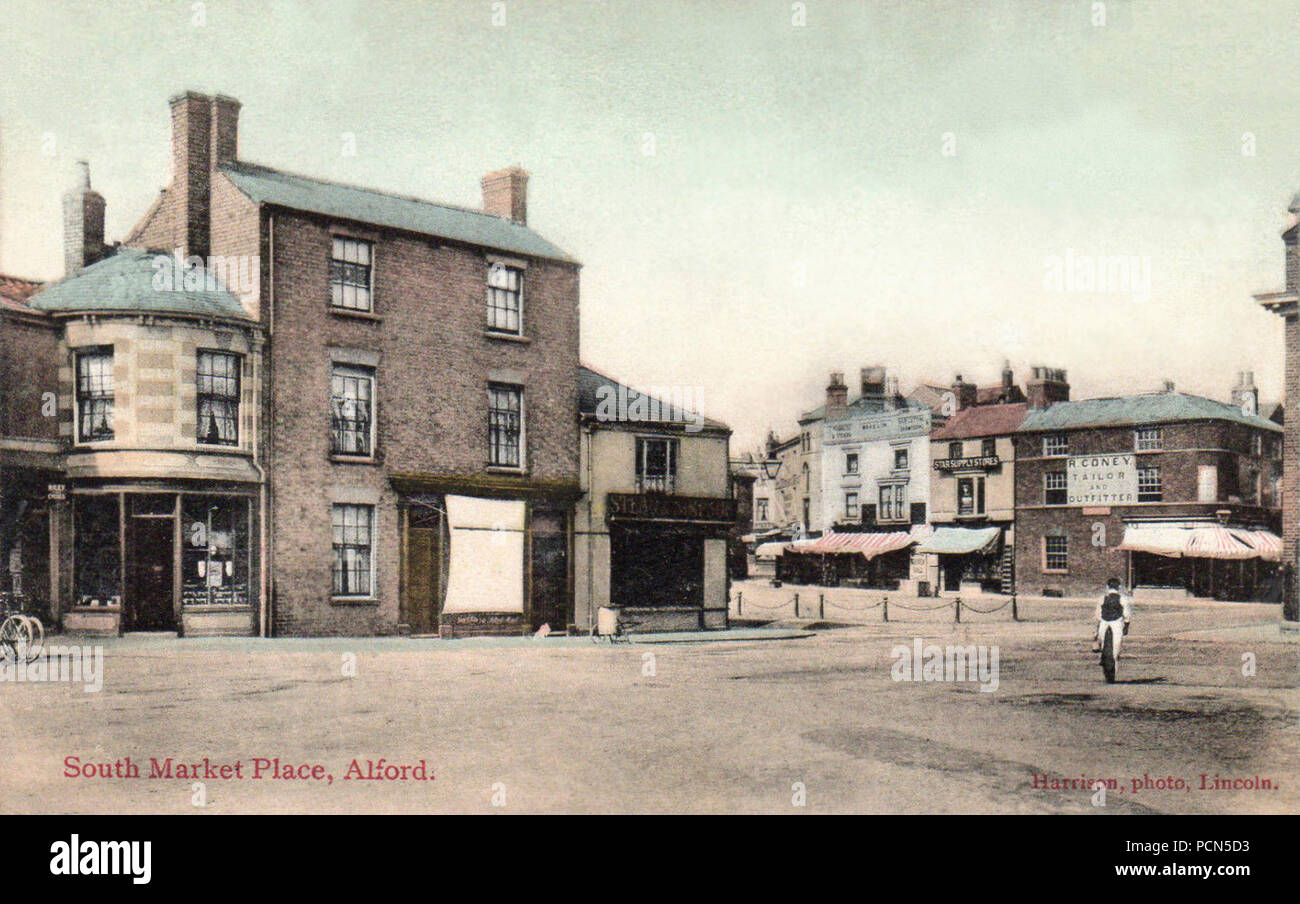 Alford Market Place, Alford, Lincolnshire, England. 1905 or before ...