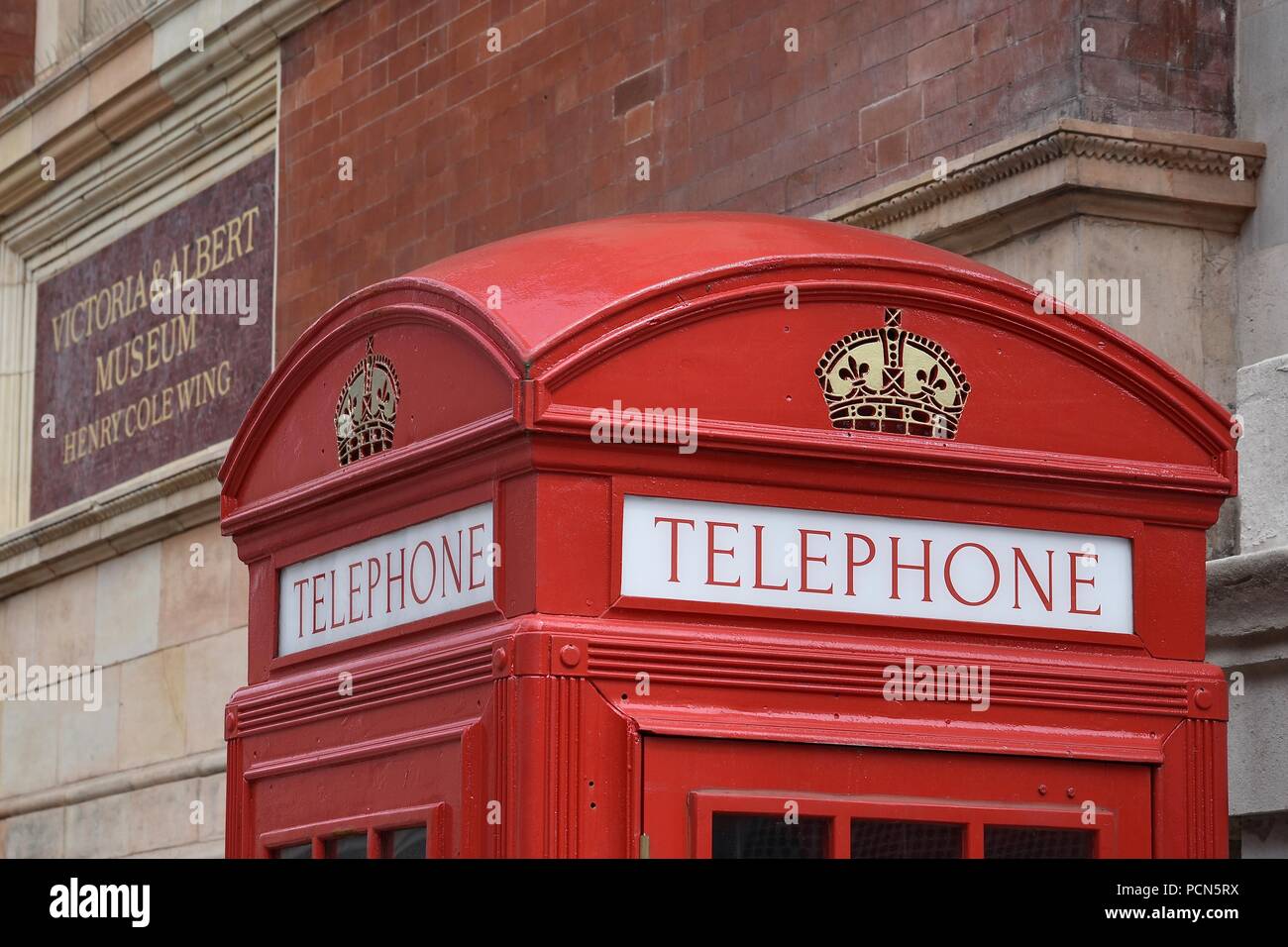 Iconic red London telephone booths operated by Royal Mail, London ...