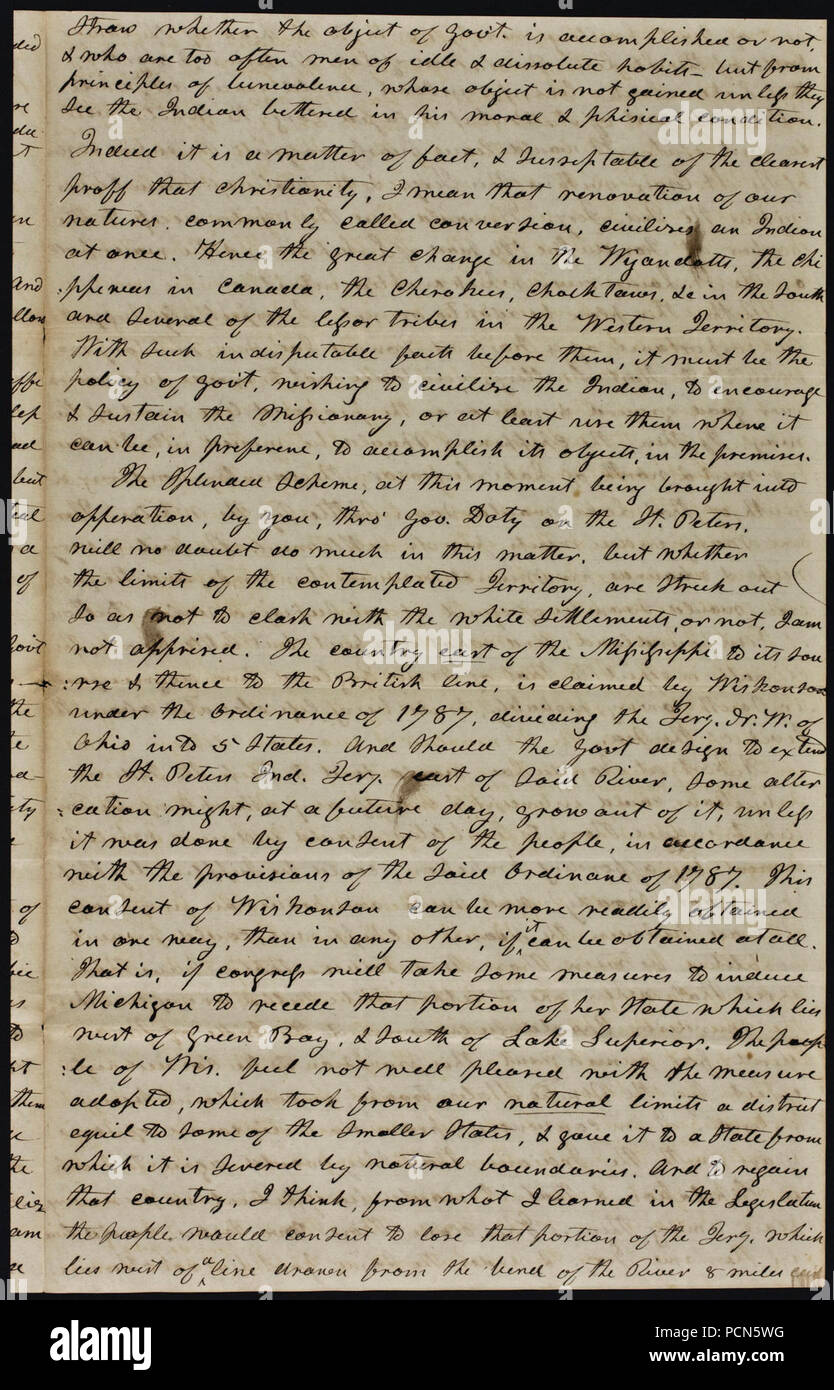 Alfred Brunson letter to John Bell, 1841 Stock Photo - Alamy