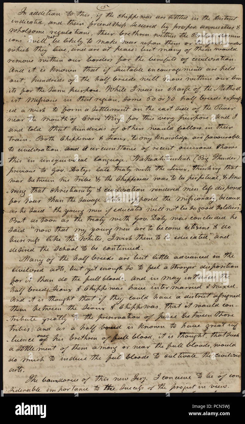 Alfred Brunson letter to John Bell, 1841 Stock Photo - Alamy