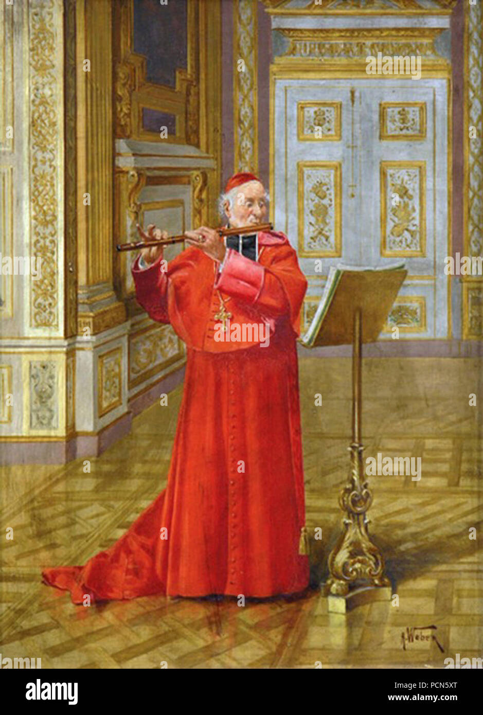 Alfred Charles Weber - Flute player Stock Photo - Alamy