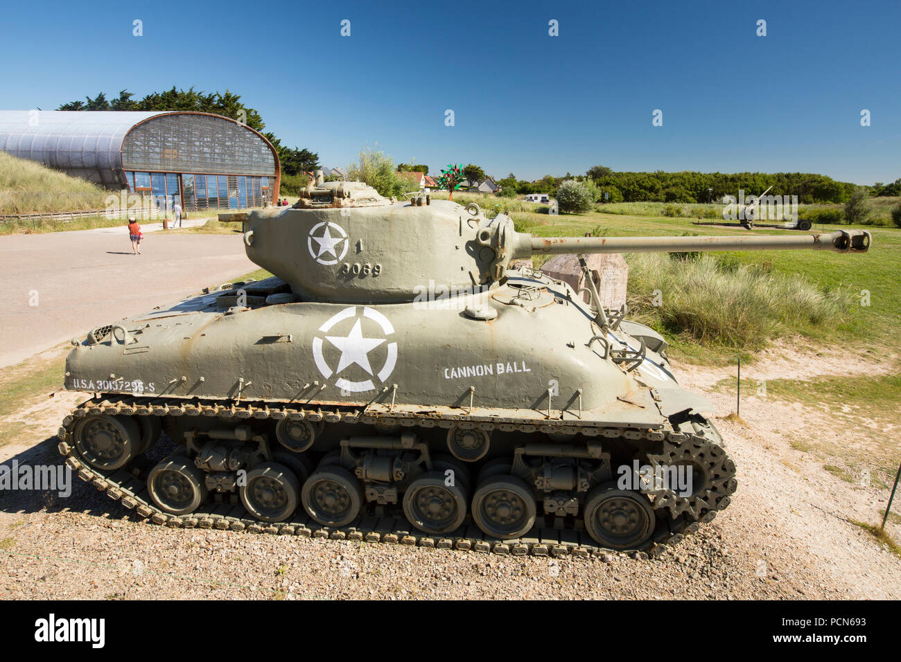 An old American tank at the Utah Beach D-Day Museum, Normandy, France ...