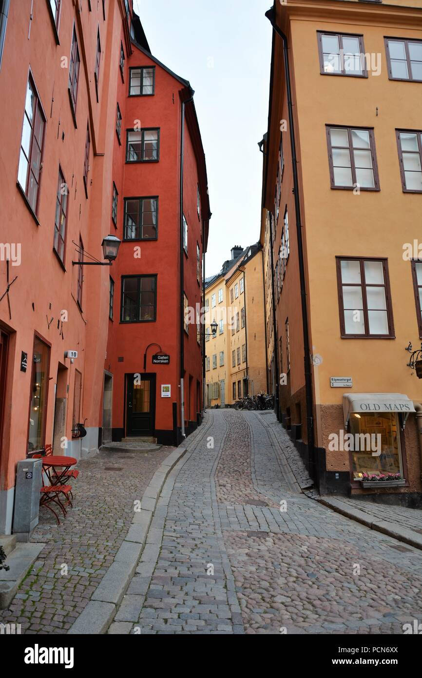 Random street view in Gamla Stan Stock Photo - Alamy