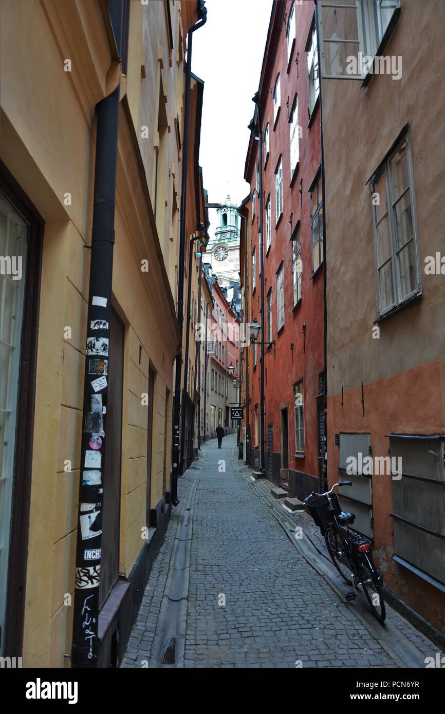 Random street view in Gamla Stan Stock Photo - Alamy