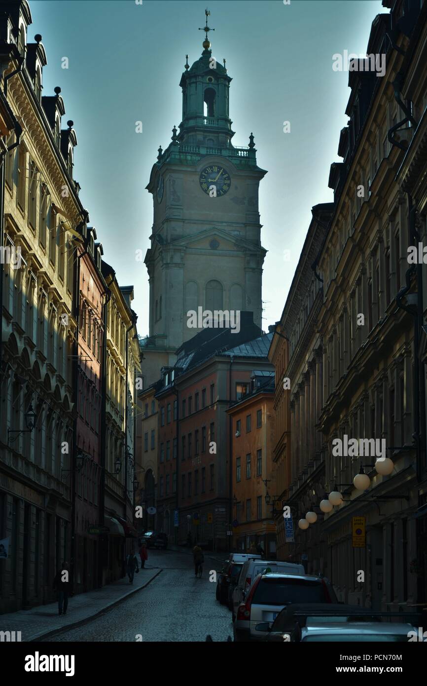Random street view in Gamla Stan Stock Photo - Alamy