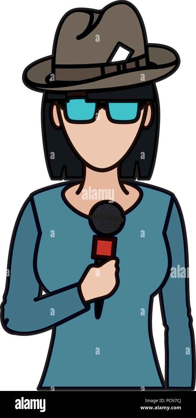 Woman reporter news hat hi-res stock photography and images - Alamy
