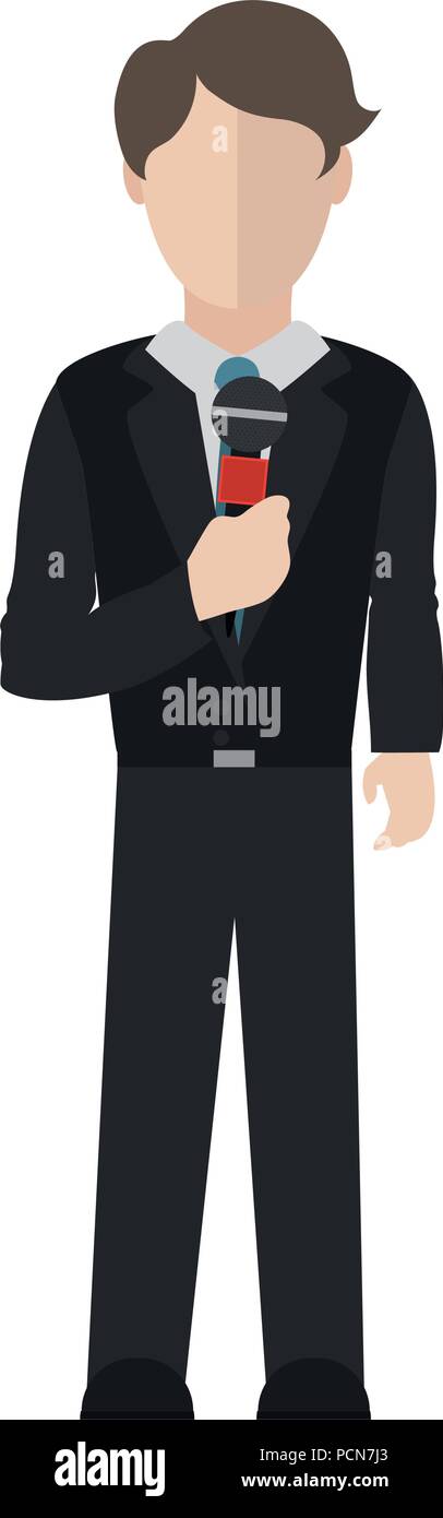 professional man reporter with hairstyle and clothes Stock Vector Image ...