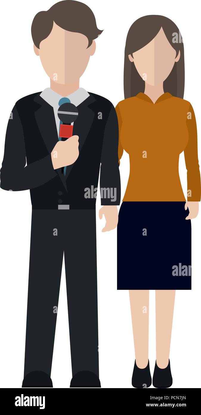 man reporter job with elegant woman Stock Vector Image & Art - Alamy