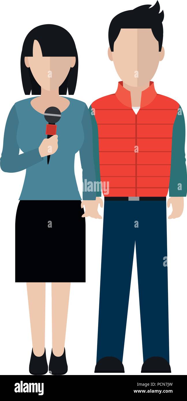 woman reporter job with elegan man Stock Vector Image & Art - Alamy