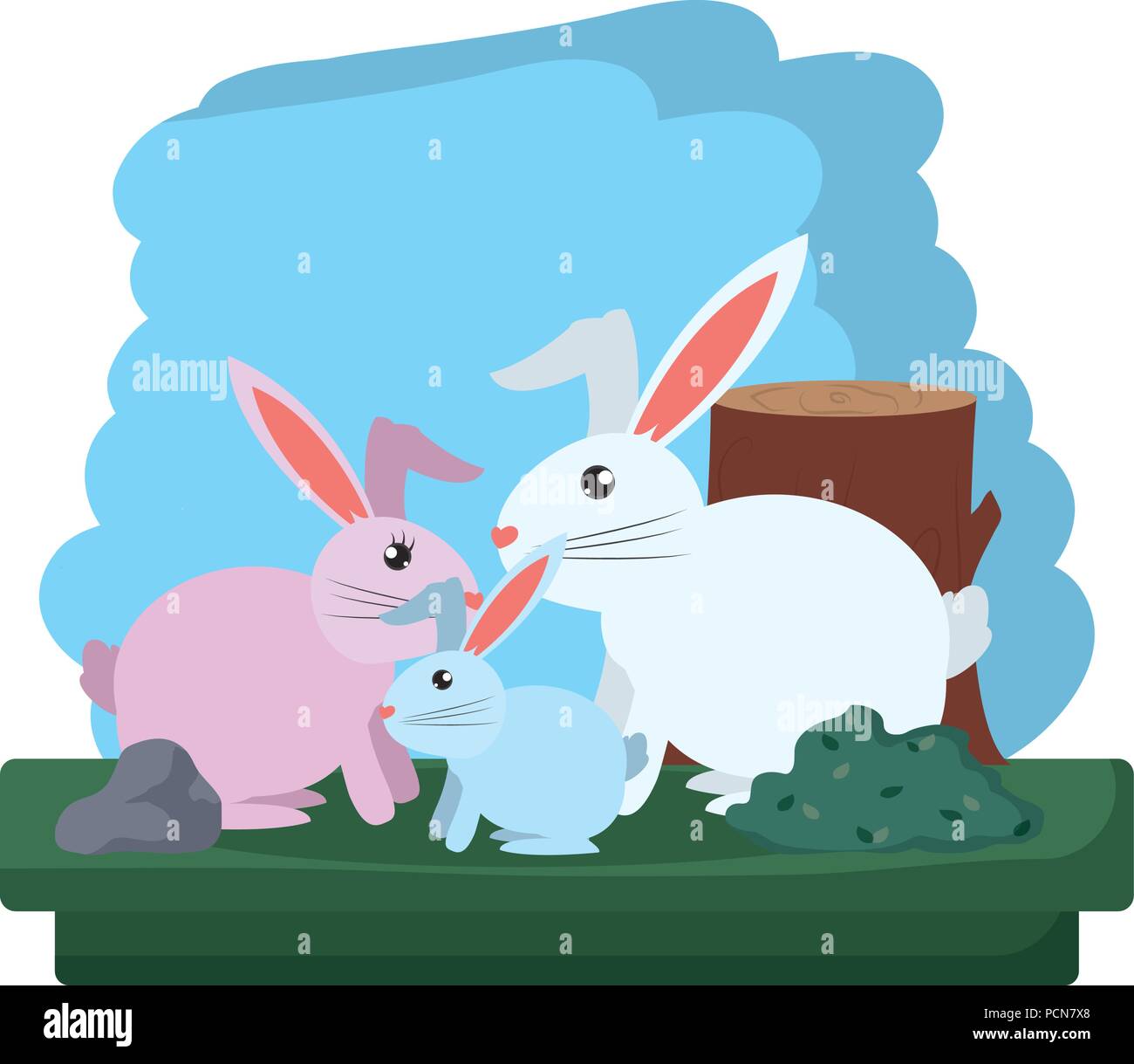 family rabbit wild animal reserve Stock Vector Image & Art - Alamy