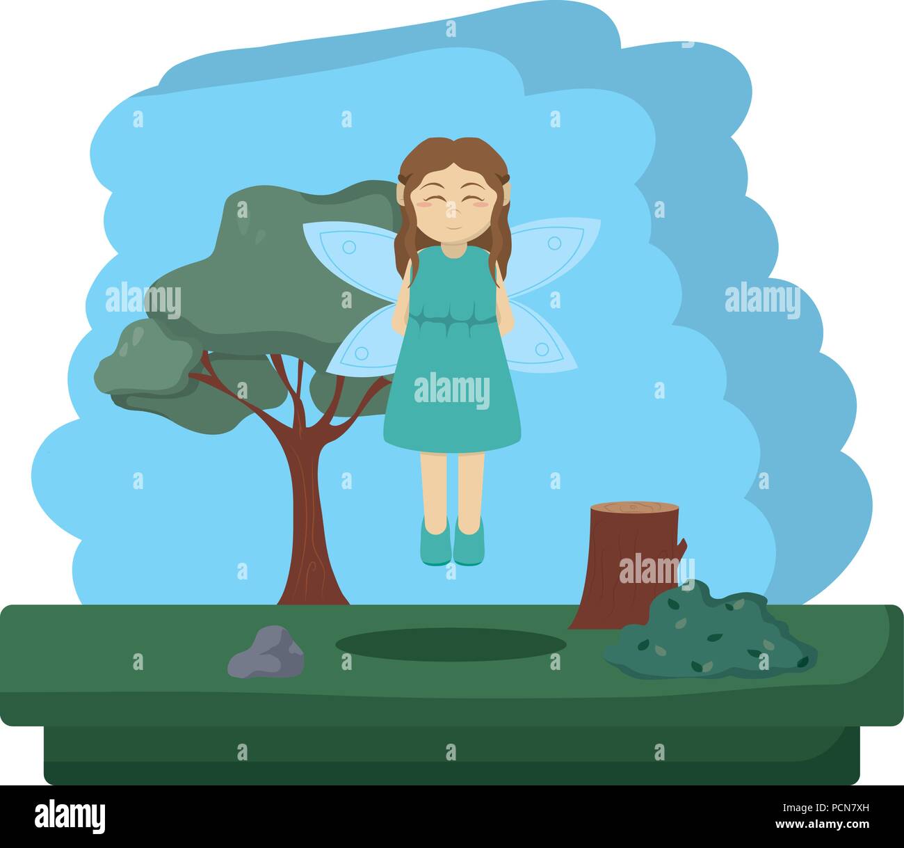 pretty fairy flying to forest reserve Stock Vector Image & Art - Alamy