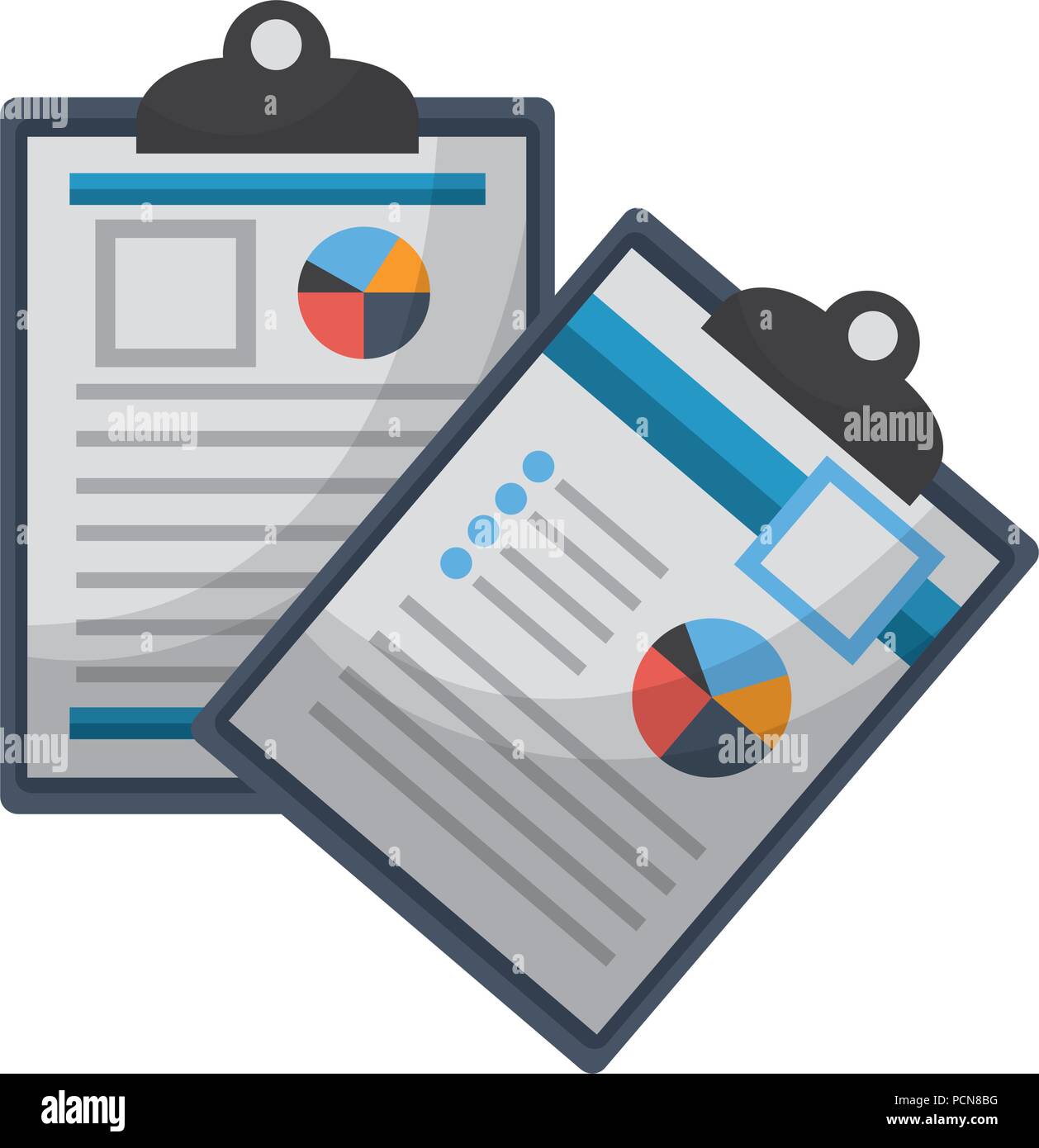 office clipboard document report diagram vector illustration Stock ...