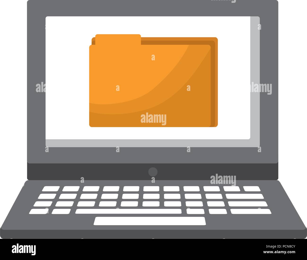 laptop folder file organizer data digital vector illustration Stock ...