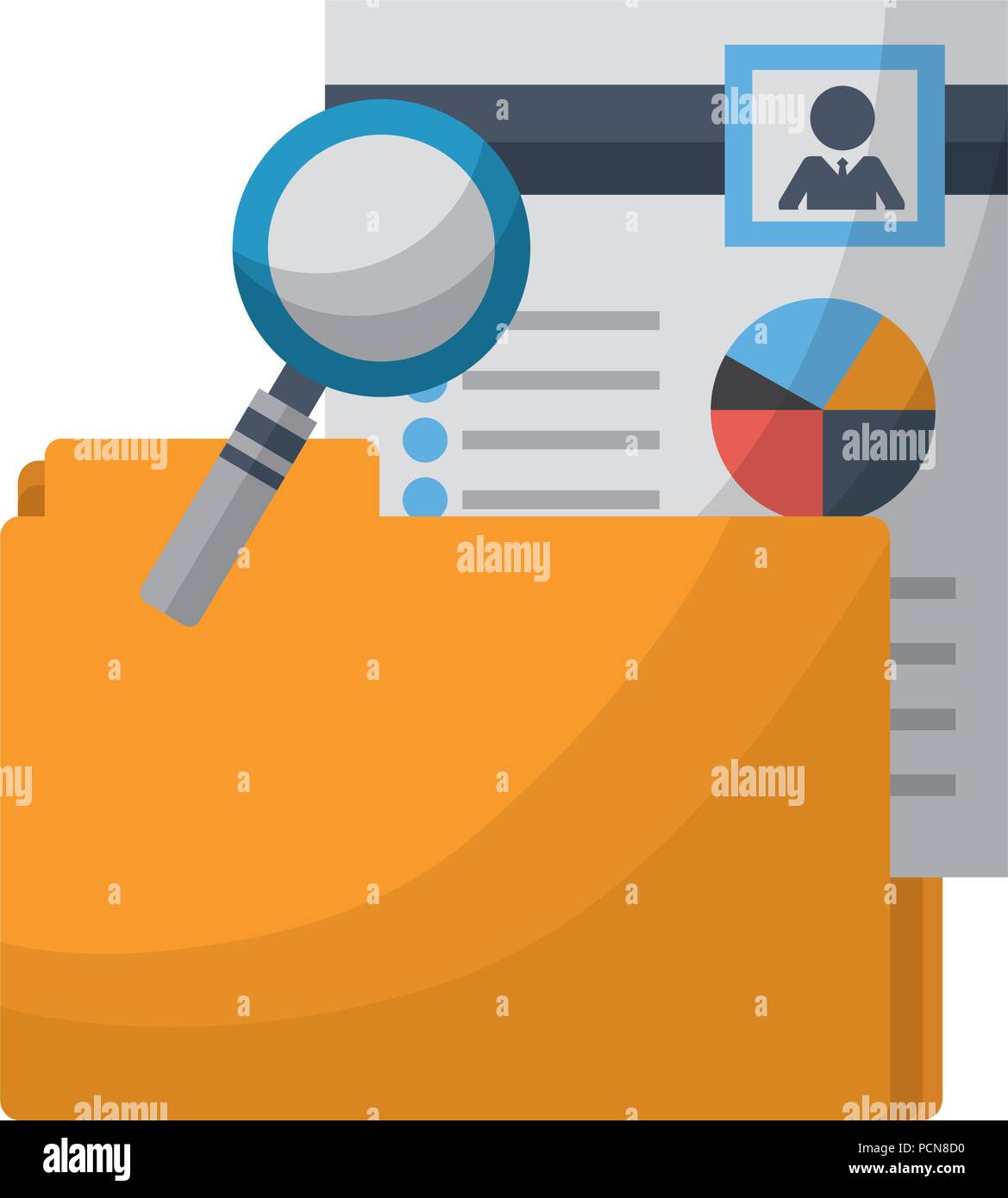 folder file document hr magnifying glass vector illustration Stock ...