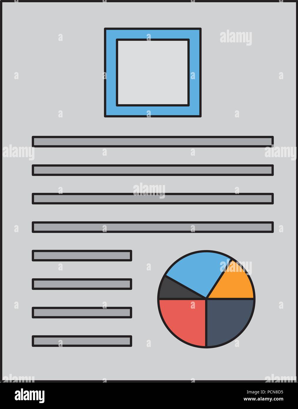 financial document report pie chart vector illustration Stock Vector ...