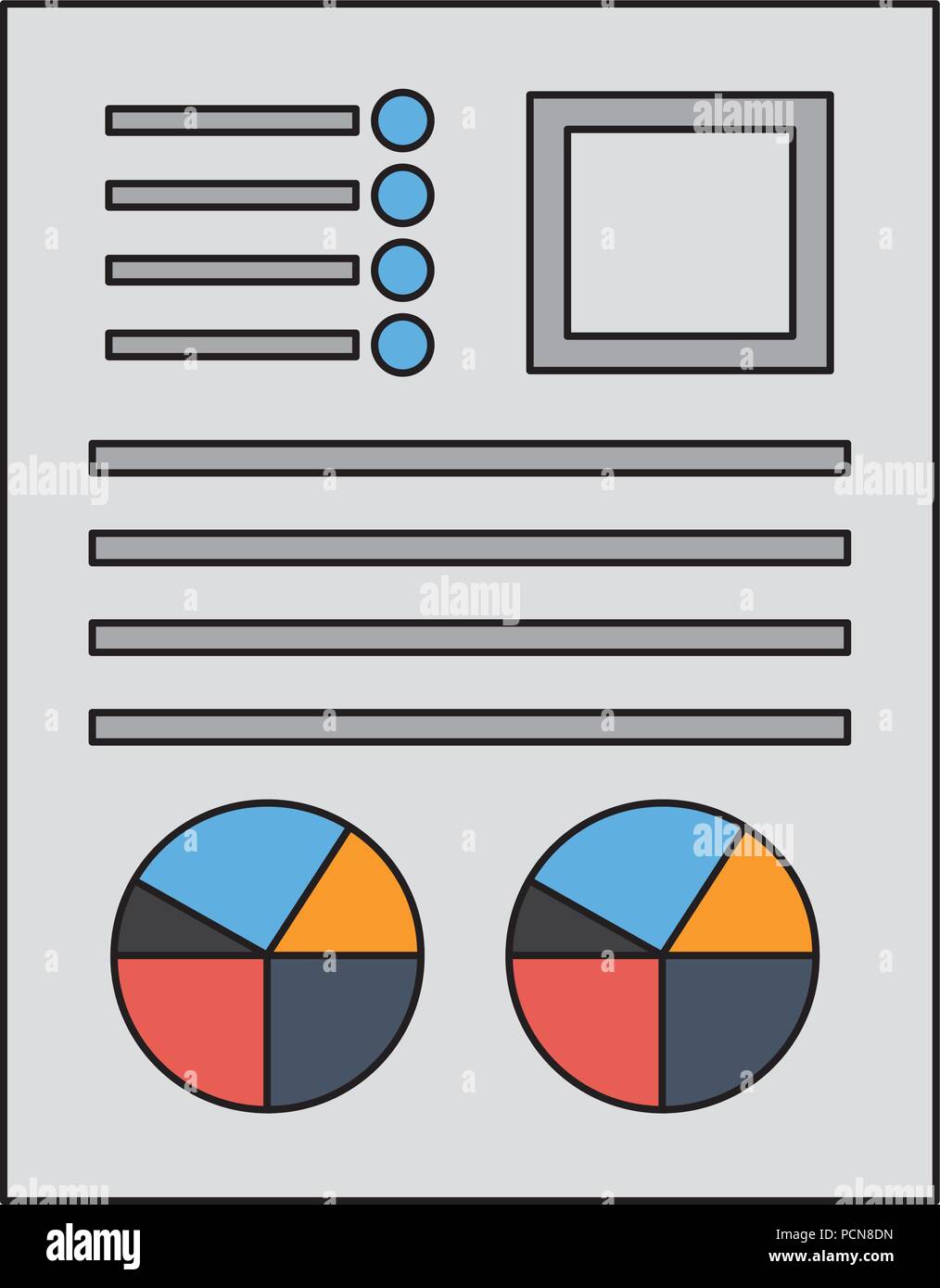 financial document report pie chart vector illustration Stock Vector ...
