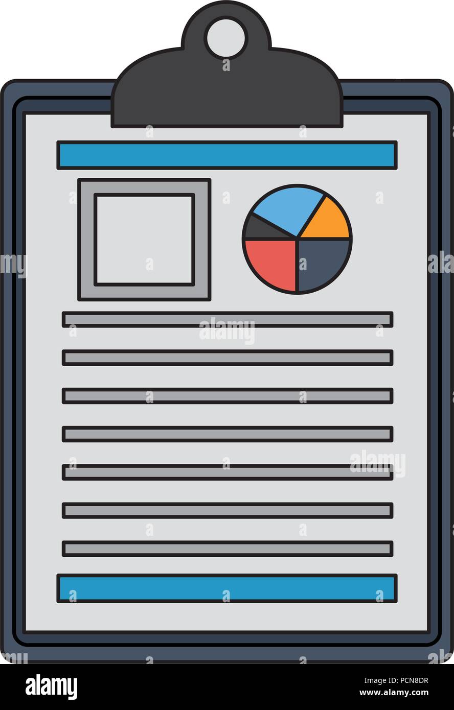 office clipboard document report diagram vector illustration Stock ...