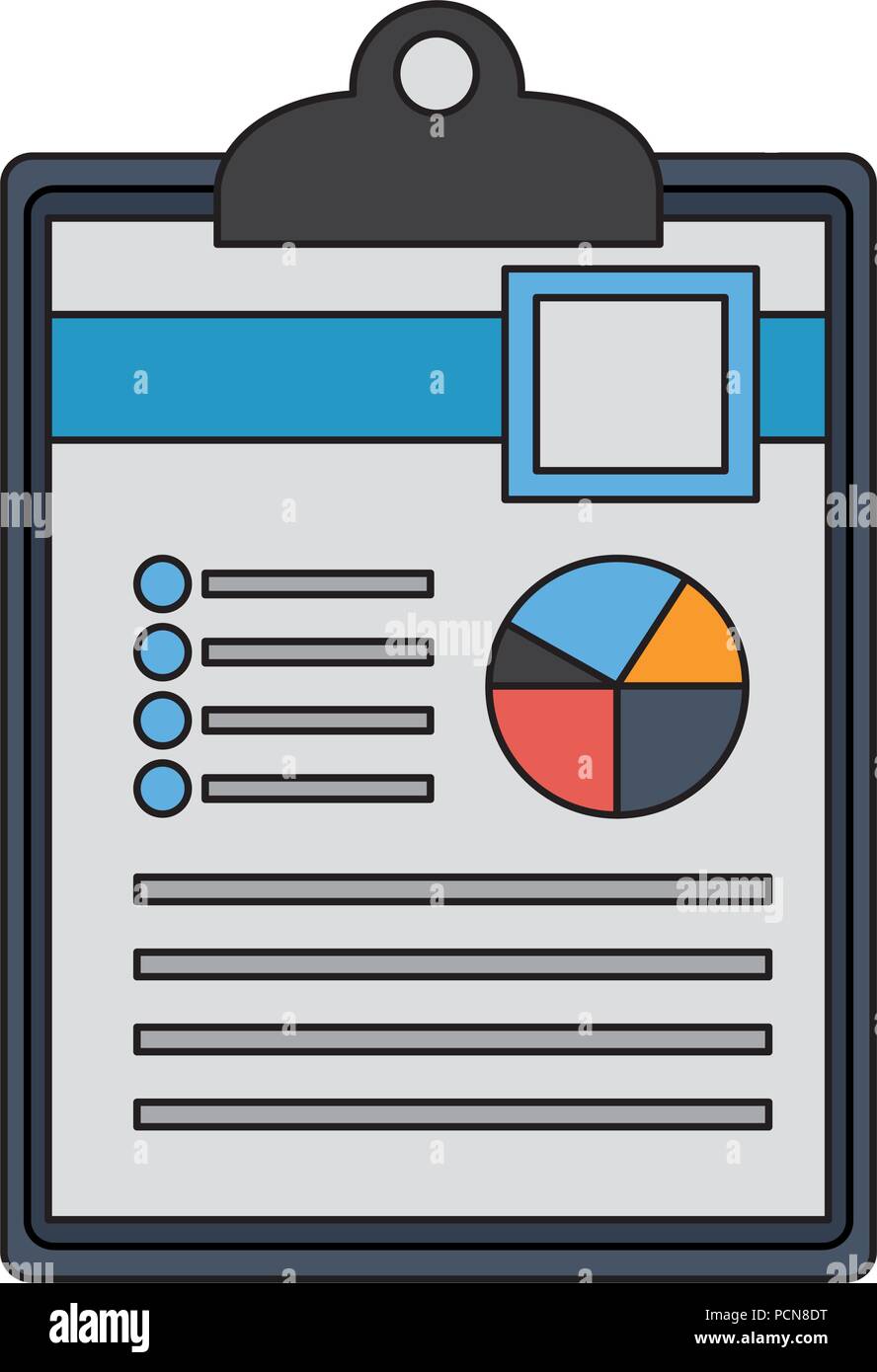 office clipboard document report diagram vector illustration Stock ...