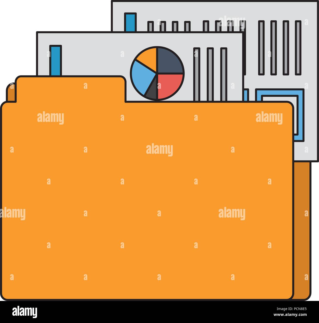 office folder file documents financial data vector illustration Stock ...
