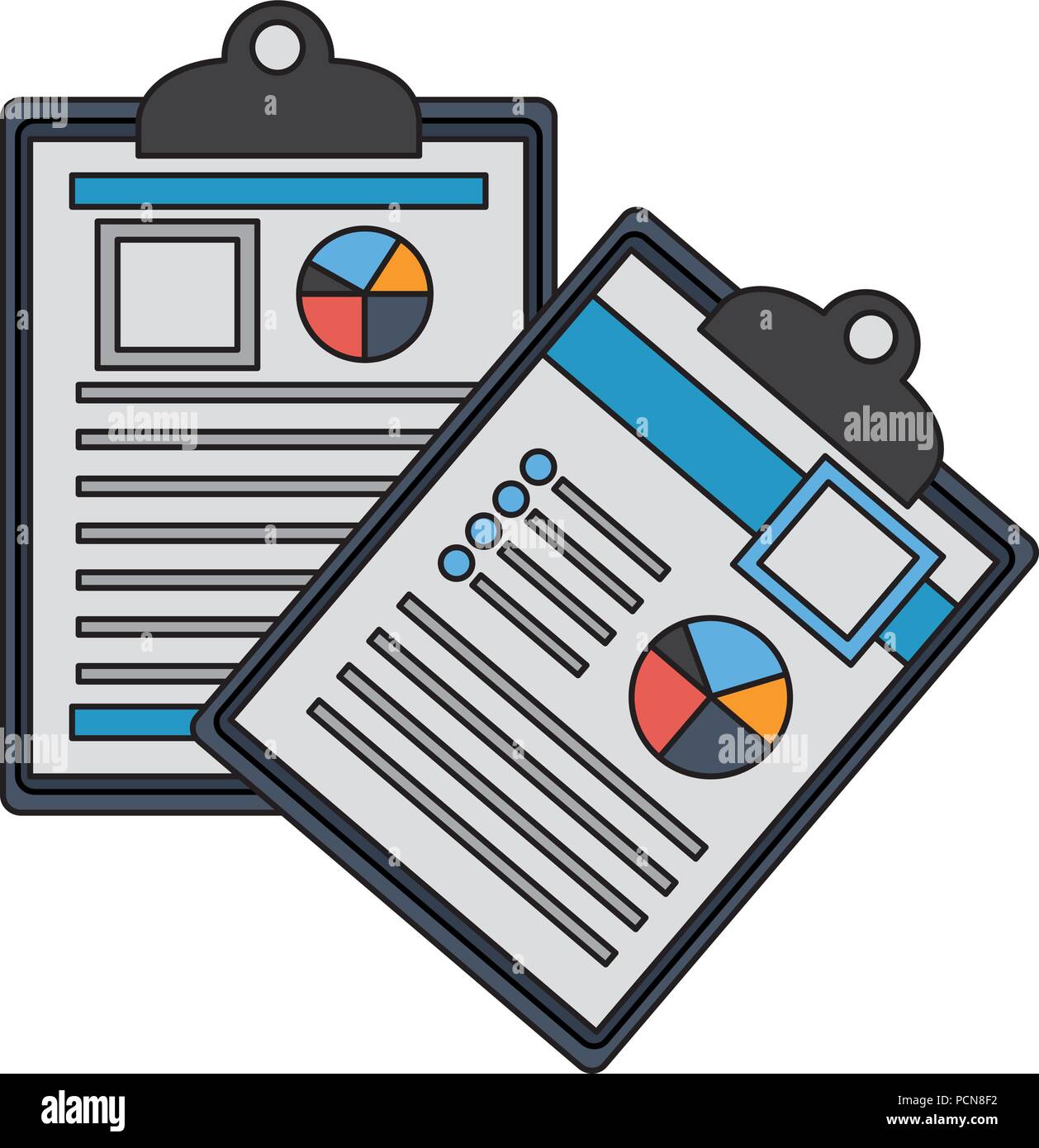 office clipboard document report diagram vector illustration Stock ...