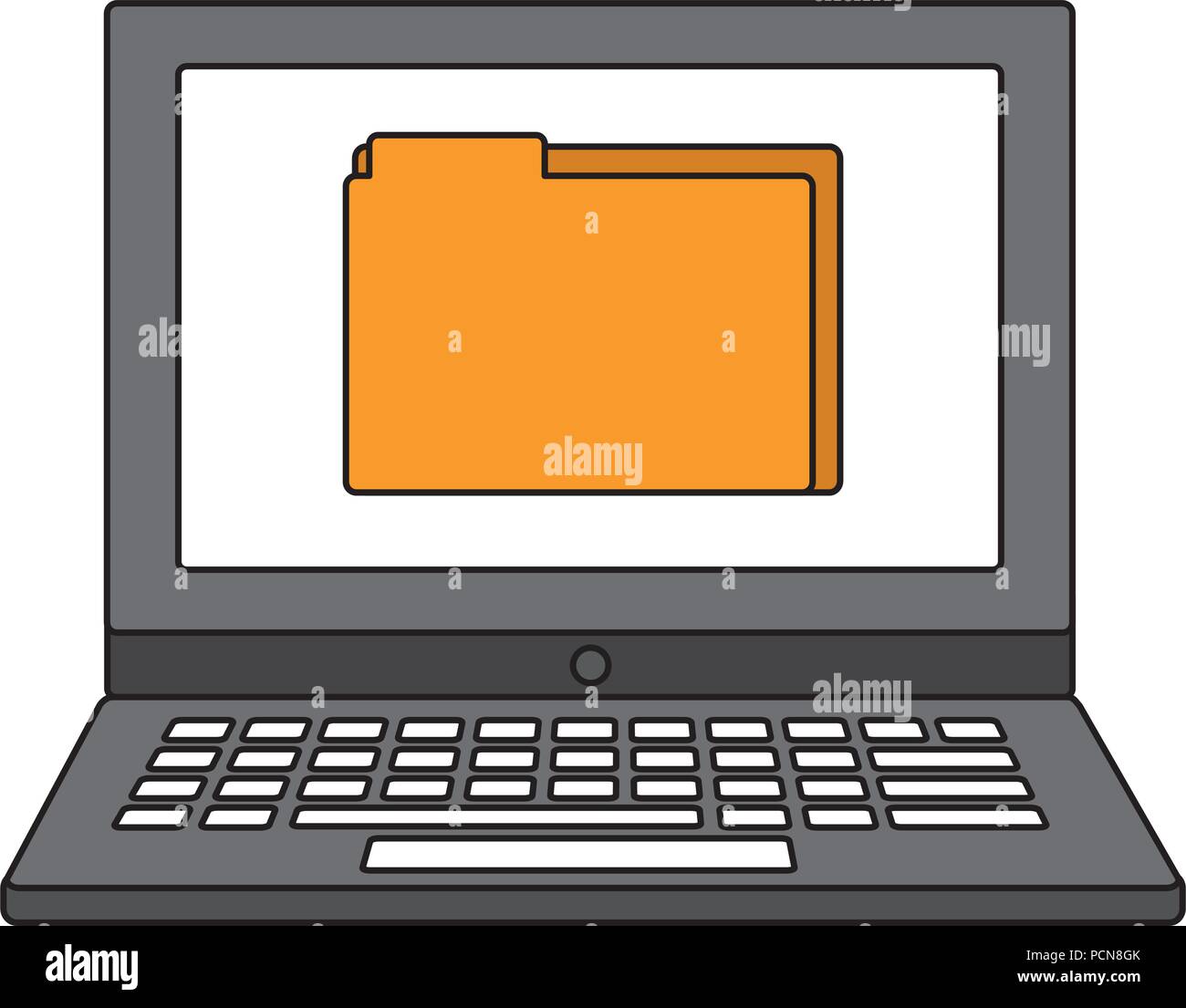 laptop folder file organizer data digital vector illustration Stock ...