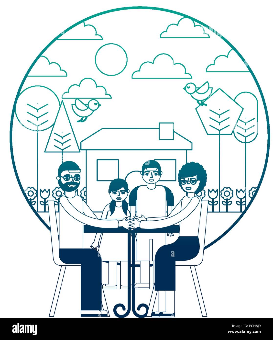 group of family members characters vector illustration design Stock ...