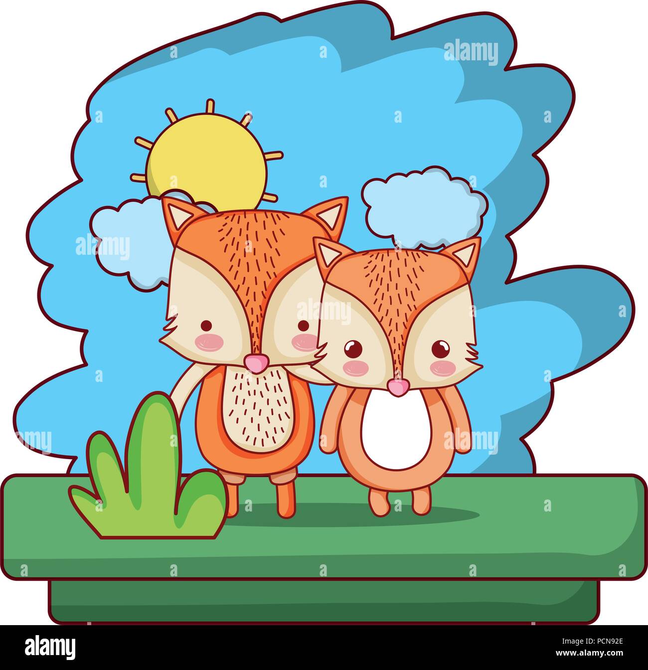 Couple fox cute wild hi-res stock photography and images - Alamy