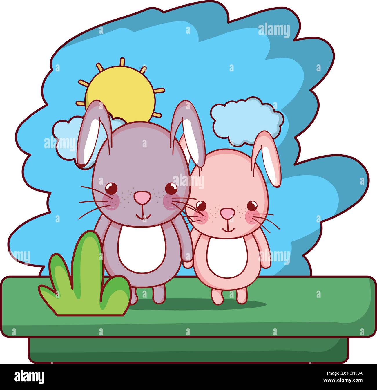 Couple rabbit Stock Vector Images - Alamy