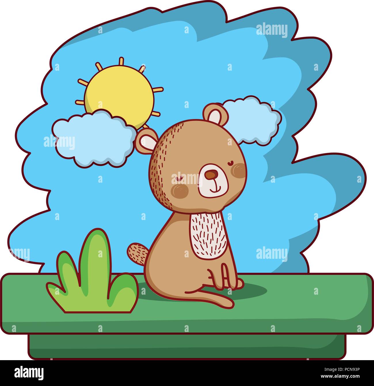 kawaii bear cute wild animal Stock Vector Image & Art - Alamy