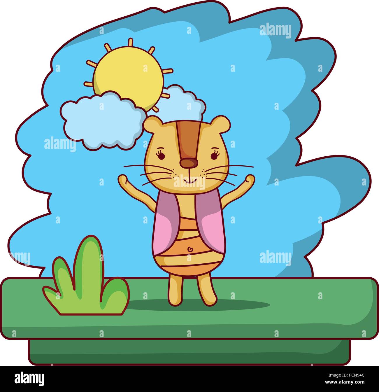 female lion cute wild animal Stock Vector Image & Art - Alamy