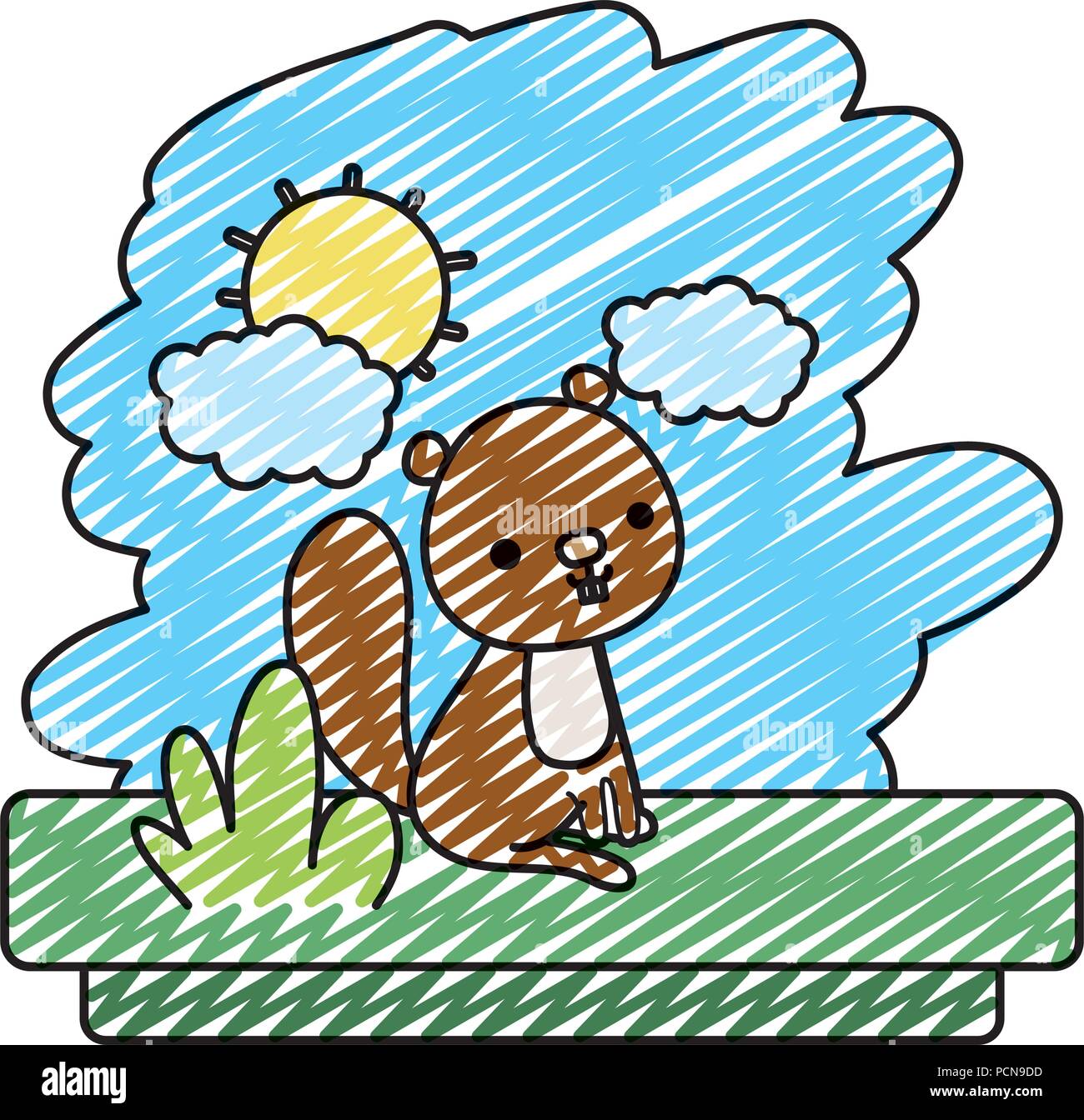doodle kawaii chipmunk nice wild animal Stock Vector Image & Art - Alamy