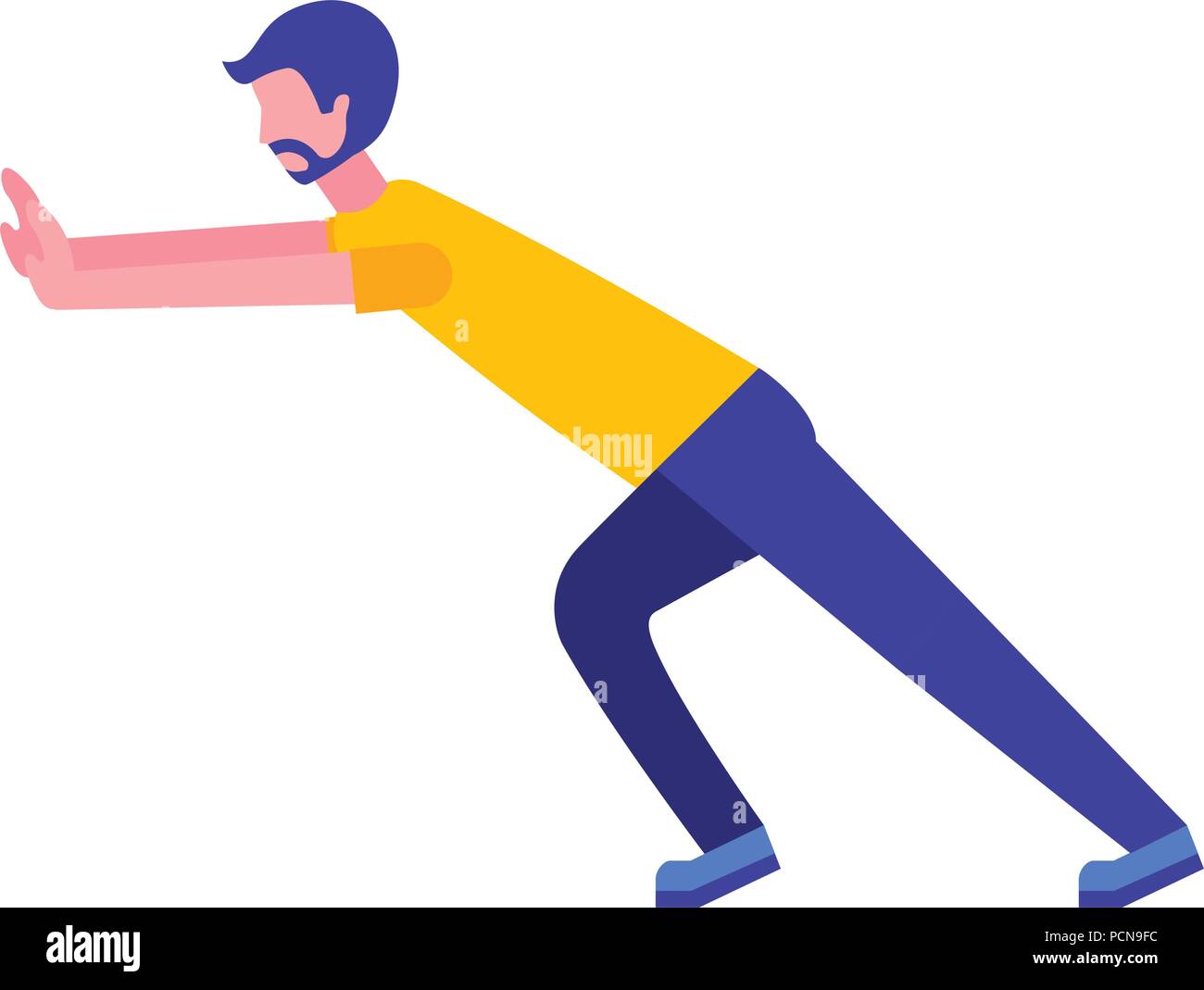 Pushing pose Stock Vector Images - Alamy