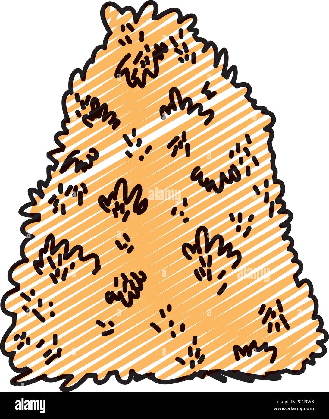 doodle straw bale mountain natural industry Stock Vector Image & Art ...