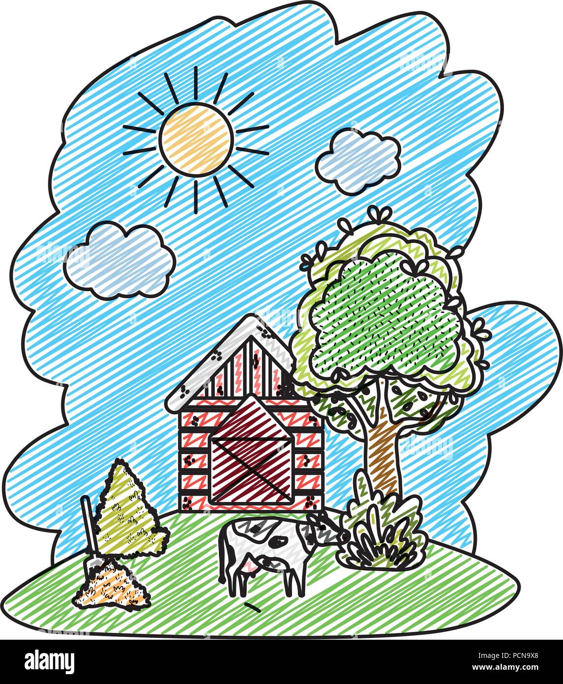 Agriculture concept farmer straw Stock Vector Images - Alamy