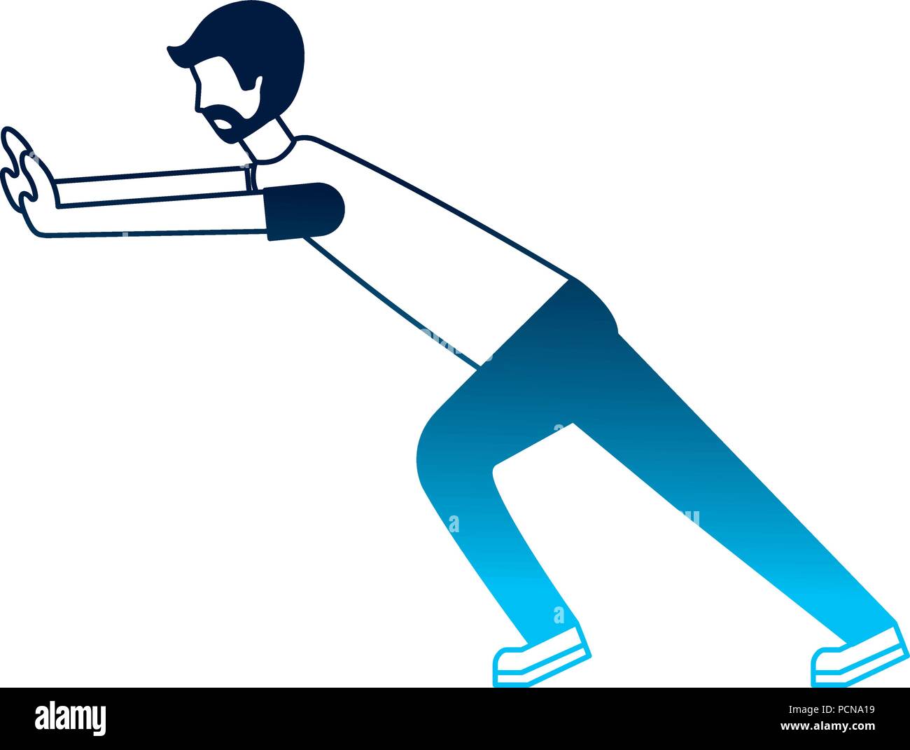 young man pushing avatar character Stock Vector Image & Art - Alamy