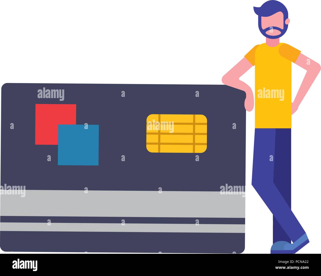 credit card money with man character Stock Vector Image & Art - Alamy