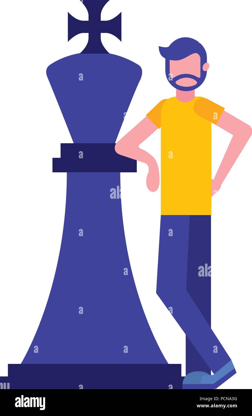 Young man king chess Stock Vector Images - Alamy