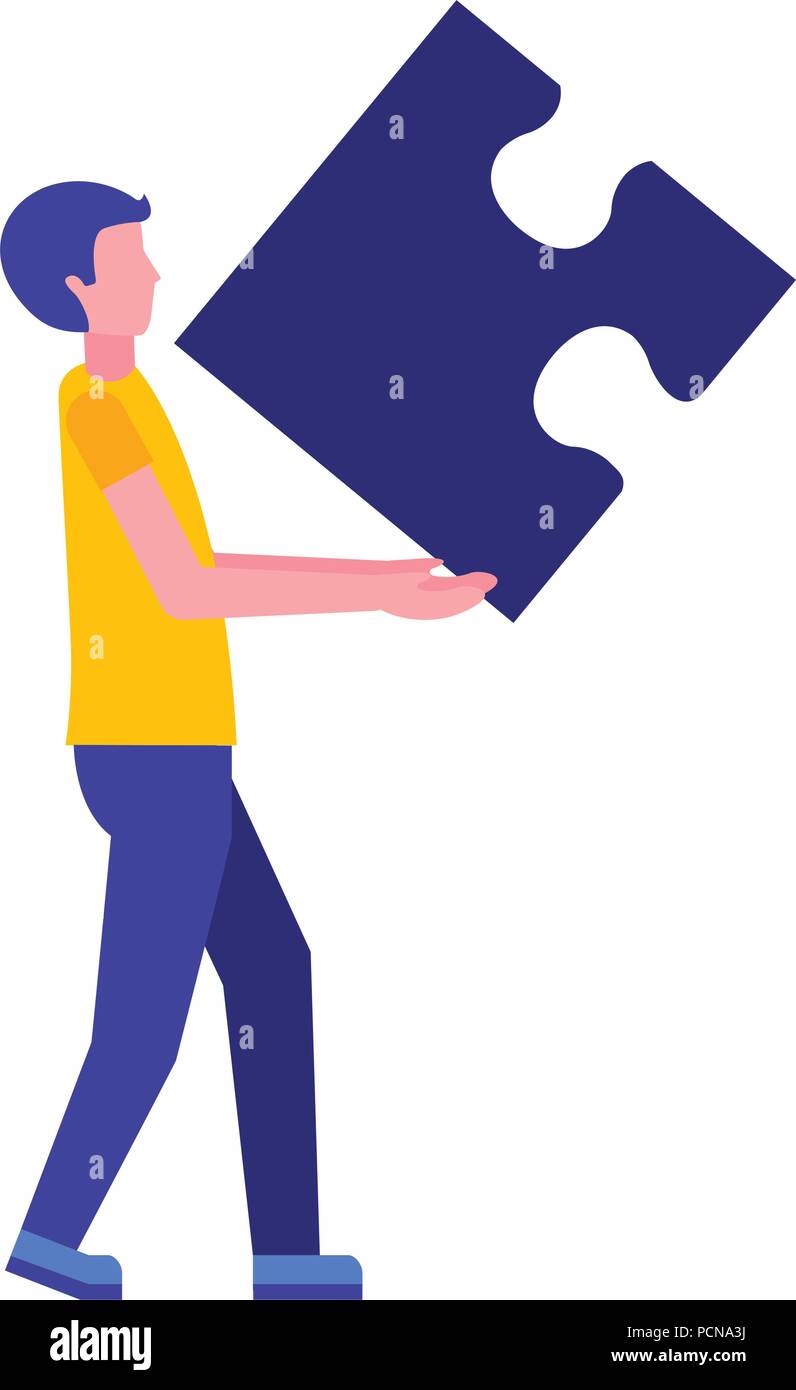 Adult boy puzzle Stock Vector Images - Alamy