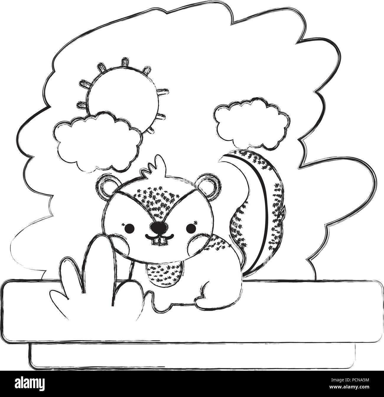 grunge kawaii chipmunk cute wild animal Stock Vector Image & Art - Alamy