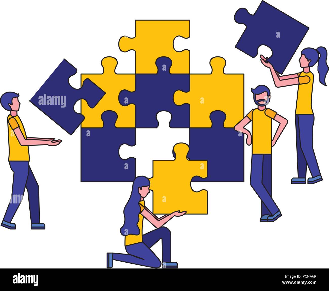 team work with puzzle pieces Stock Vector Image & Art - Alamy