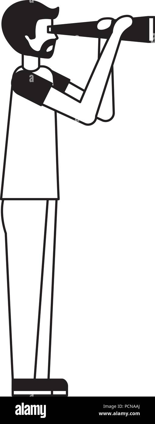 young man with telescope avatar character Stock Vector Image & Art - Alamy