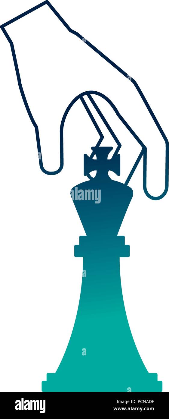 hand with king chess piece isolated icon Stock Vector Image & Art - Alamy